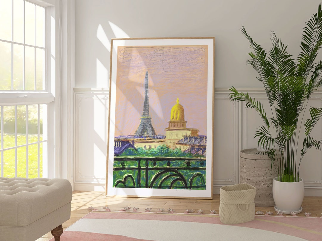 David Hockney Paris Landscape Print, Eiffel Tower Poster, Scenic Modern ...