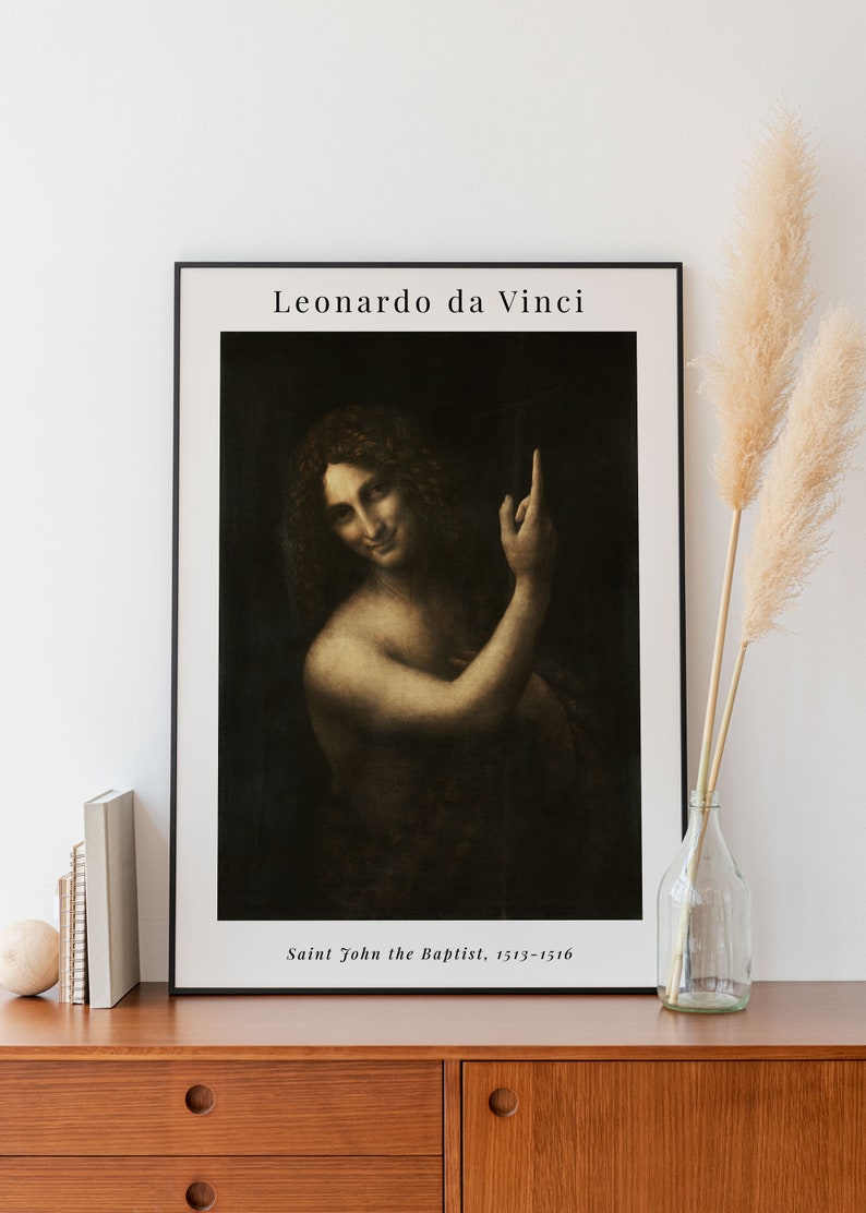Leonardo Da Vinci Saint John the Baptist Print, Famous Artist Painting ...