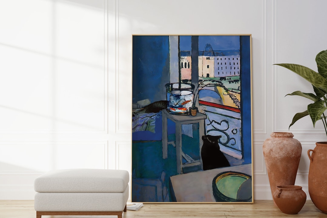 Henri Matisse Blue Room With Cats Print, Funny Cat Poster, Famous ...