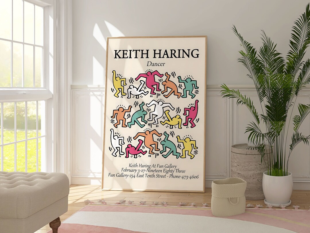Keith Haring Dancer Art Print, Pop Art Poster, Street Art Colourful ...