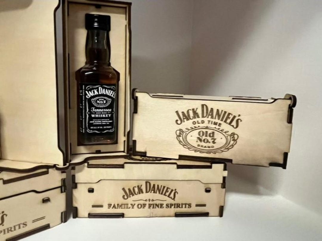 Wood Handcrafted Jack Daniels Mini 50ml Case/ Box/ Gift Set (bottle Not ...