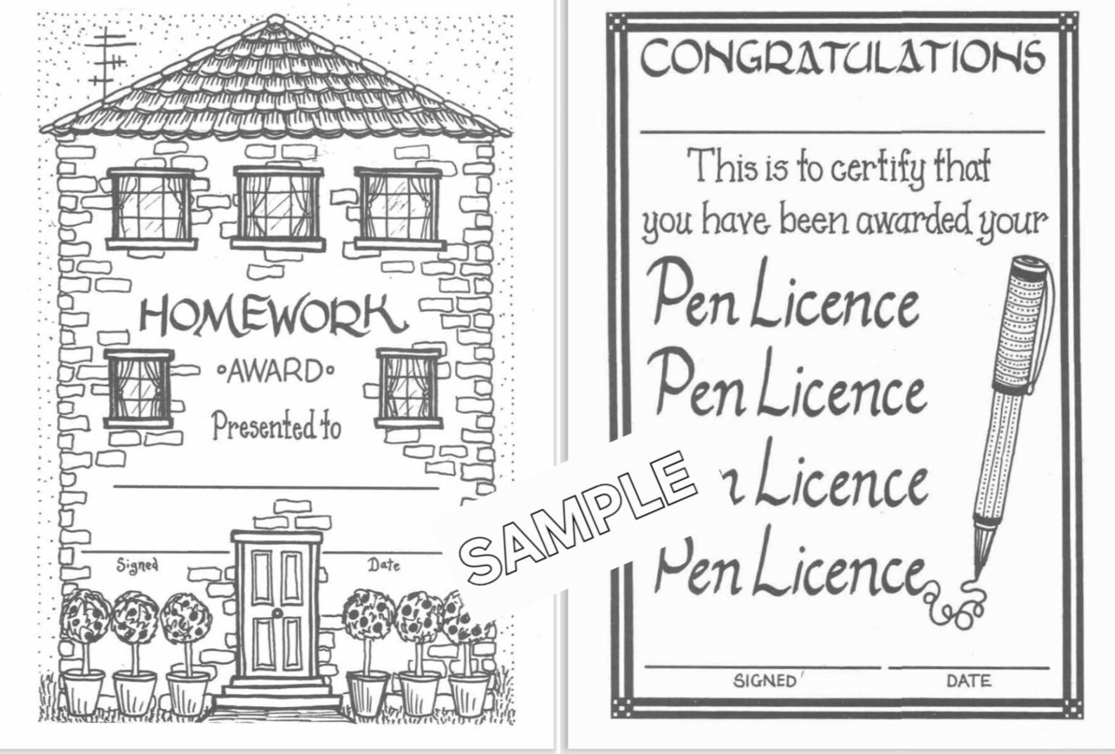 Printable Achievement Awards: Hand-drawn Certificates (digital Download ...