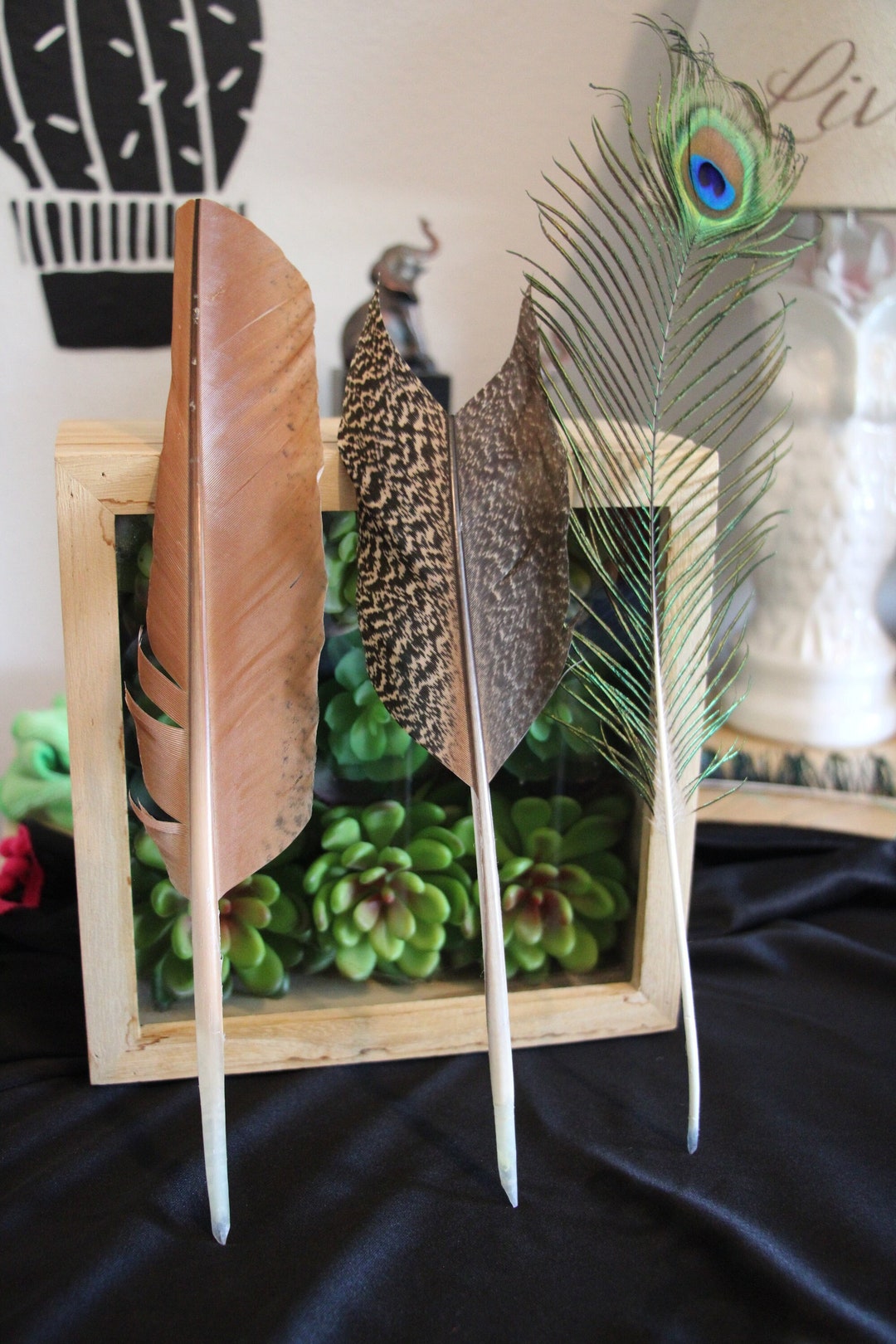 Handmade Peacock Feather Quills & Decorations - Etsy