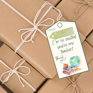 First Day of School Teacher Gift Tag From Student, Printable Back to ...