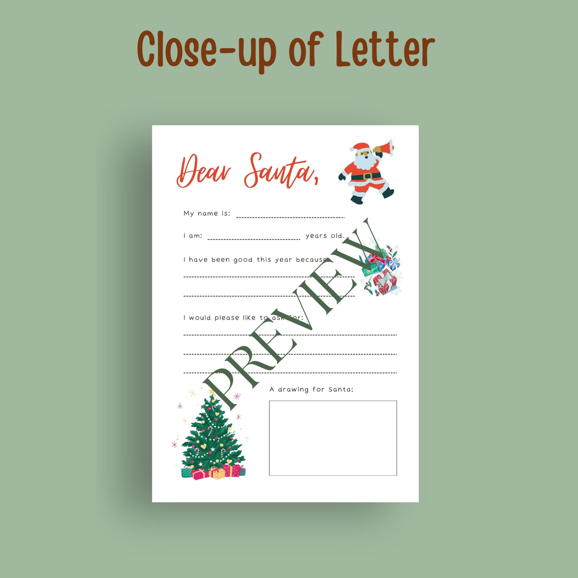 Printable Interactive Letter to Santa - Keepsake for Kids - Etsy