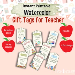 First Day of School Teacher Gift Tag From Student, Printable Back to ...