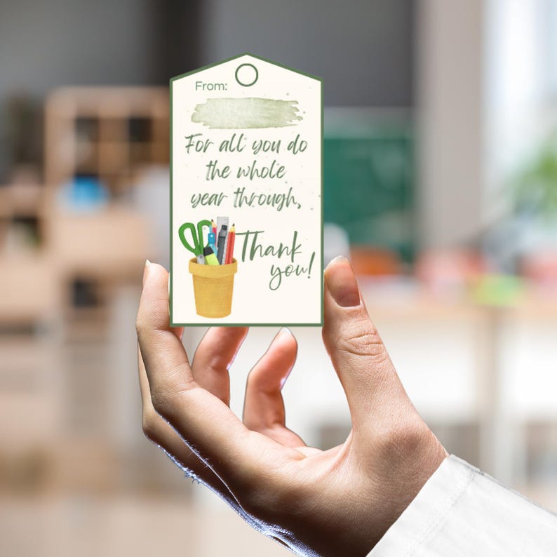 First Day of School Teacher Gift Tag From Student, Printable Back to ...