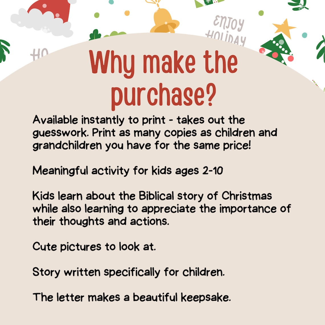 Letter to Jesus & Christmas Story Bundle Printable, Kid-friendly, Ages ...