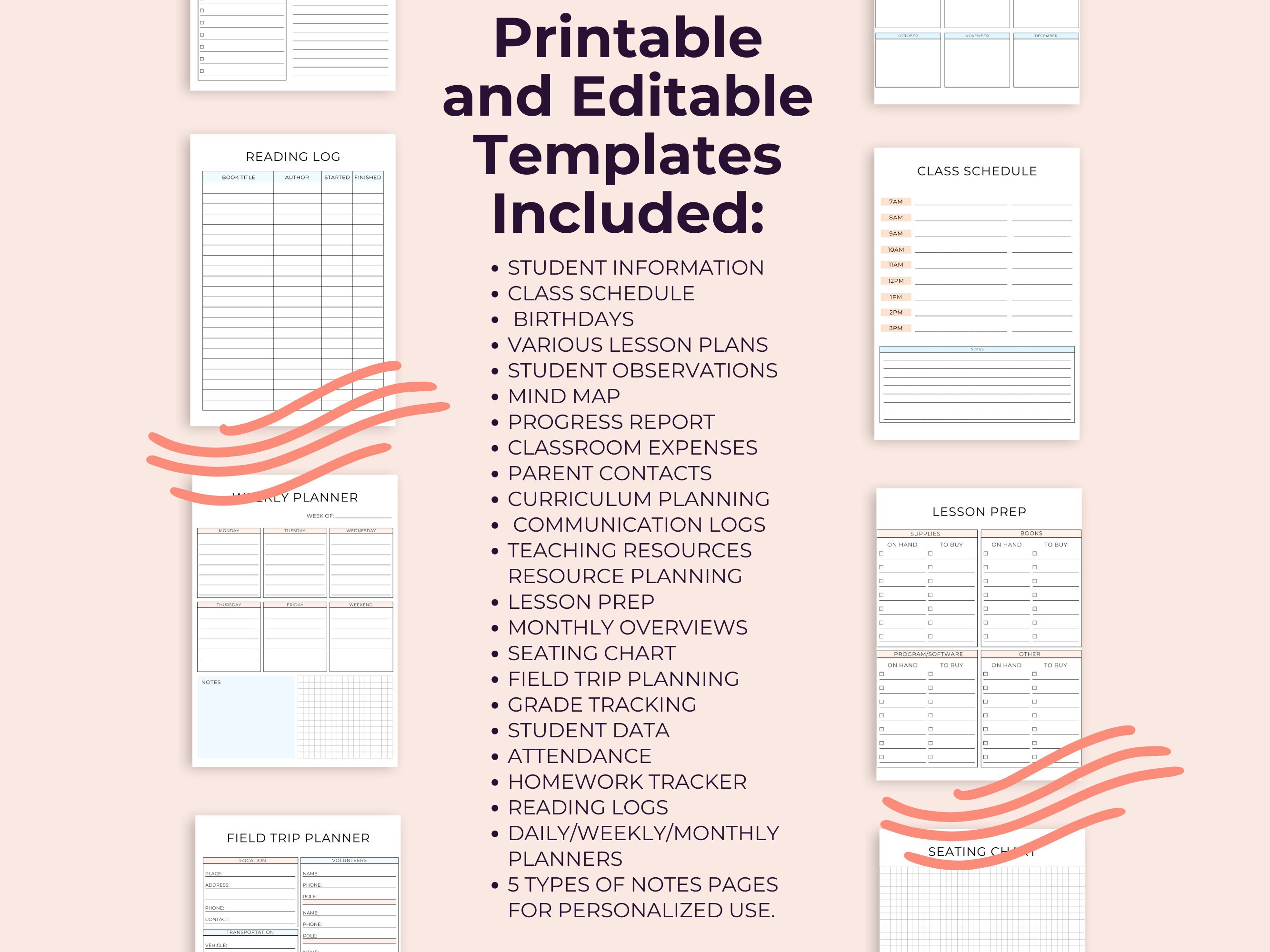 Ultimate Teacher's Planner & Organizer Bundle - Printable and Editable ...
