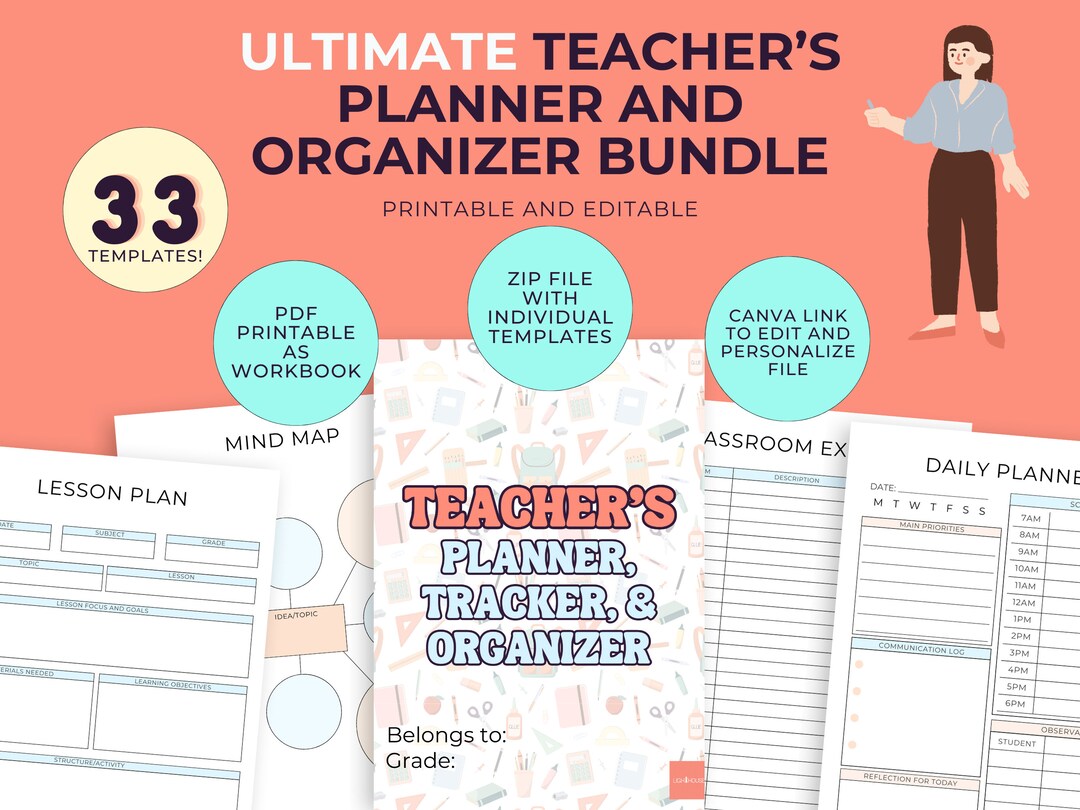 Ultimate Teacher's Planner & Organizer Bundle - Printable and Editable ...