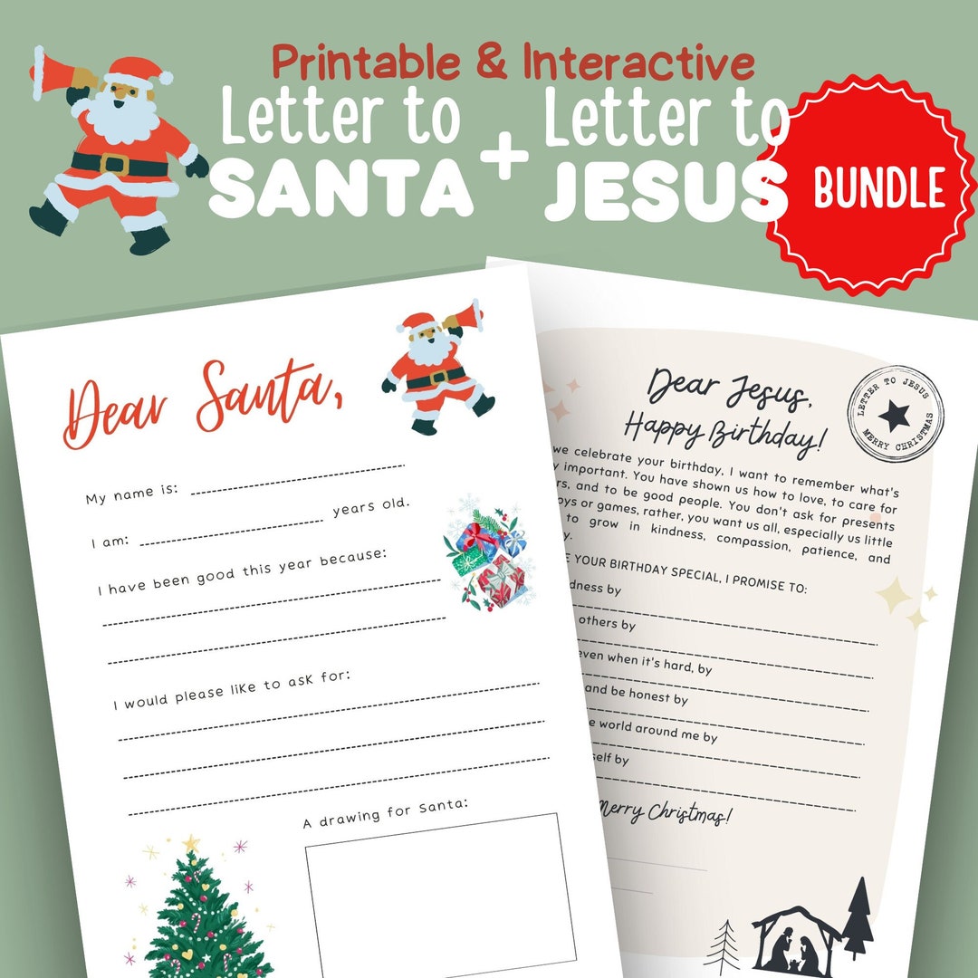 Letter to Jesus & Santa Bundle - Reflective and Creative, Printable ...