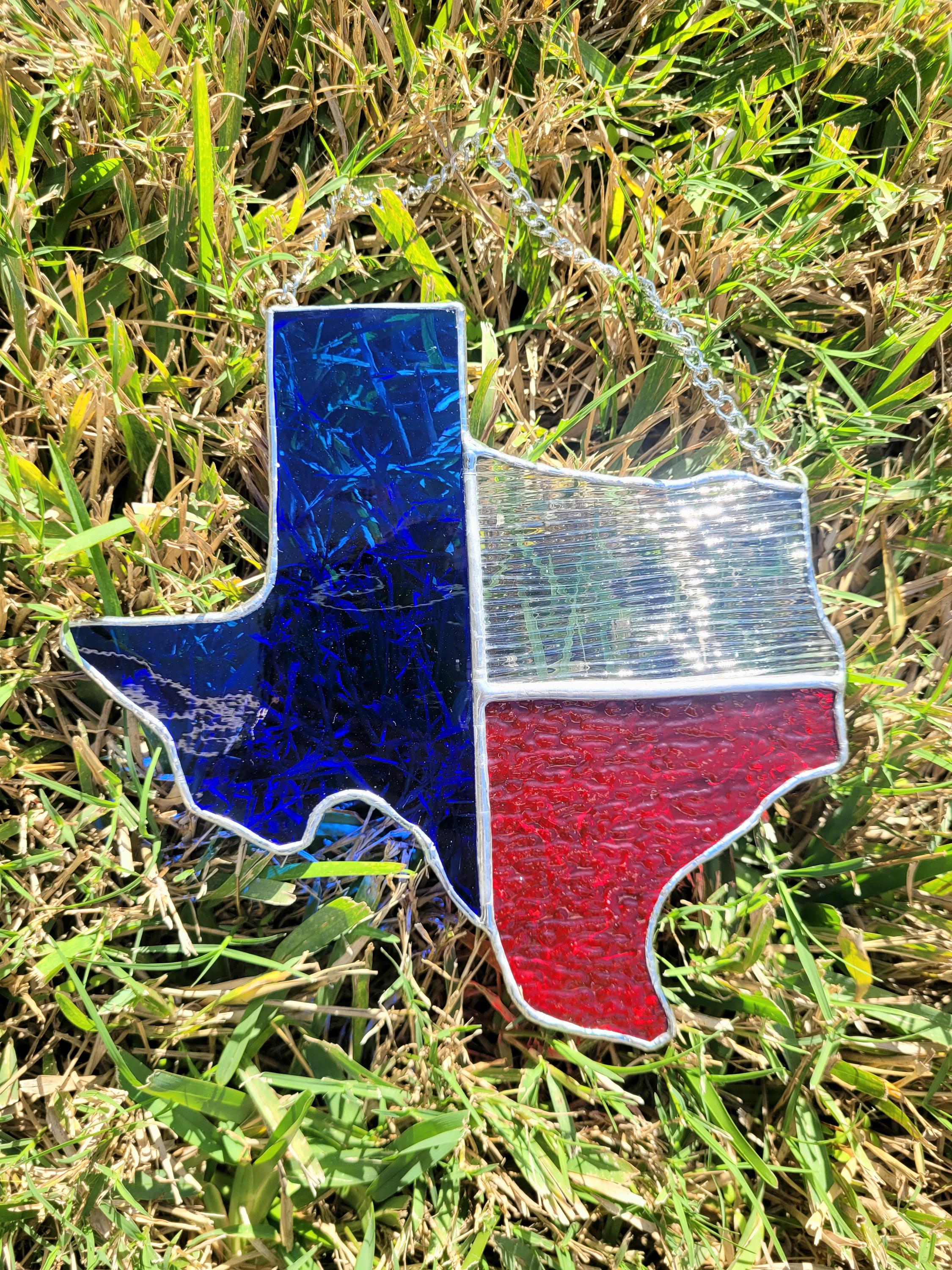 Texas Flag Stained Glass Suncatcher - Etsy