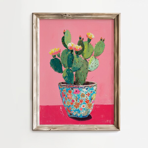 Abstract Cactus Painting - Etsy