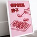 Y2K Japanese 'GYOZA' Kitchen Wall Art in Pink Wall Decor Digital Prints ...