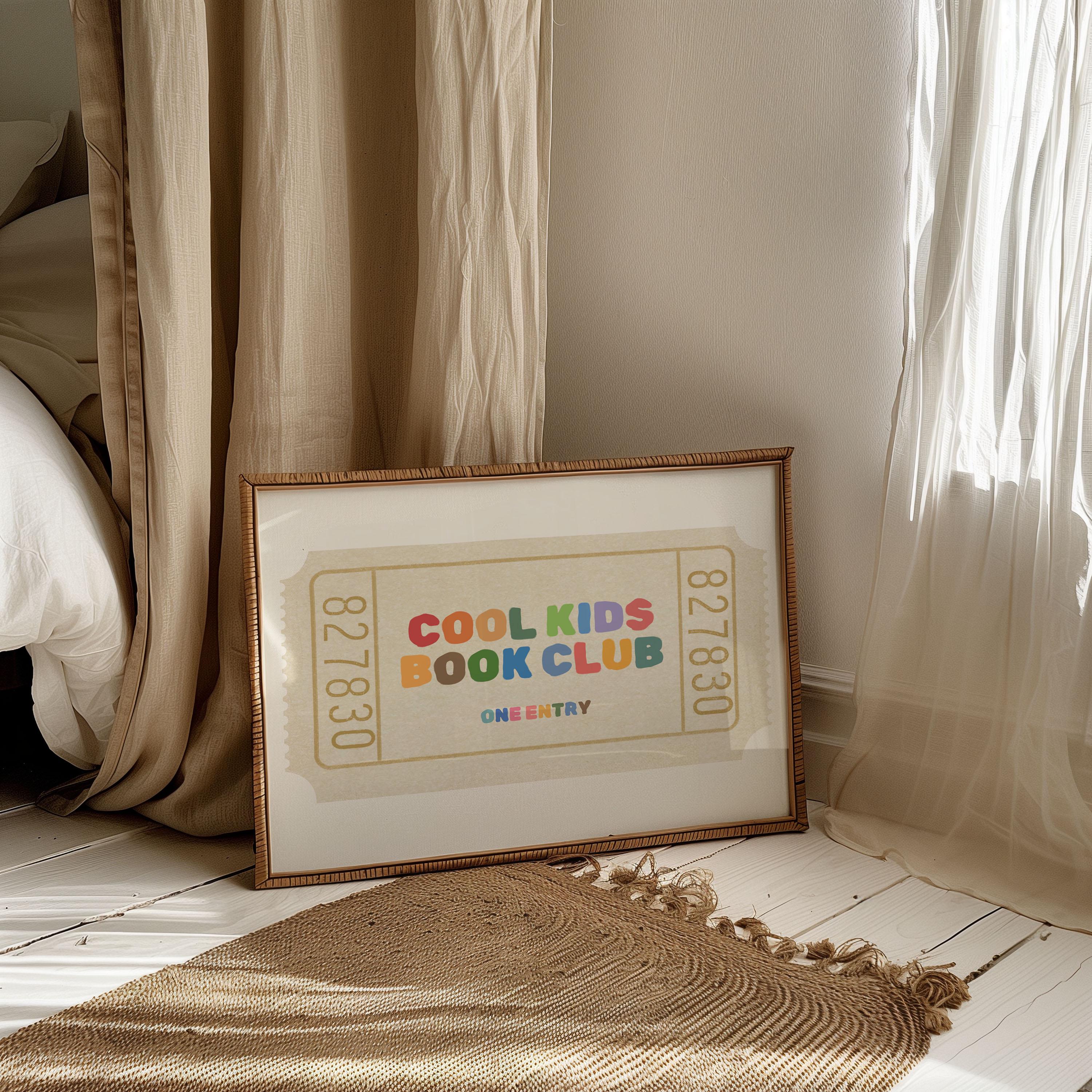Physical Poster - Cool Kids Book Club Nursery Ticket Print, Colourful ...