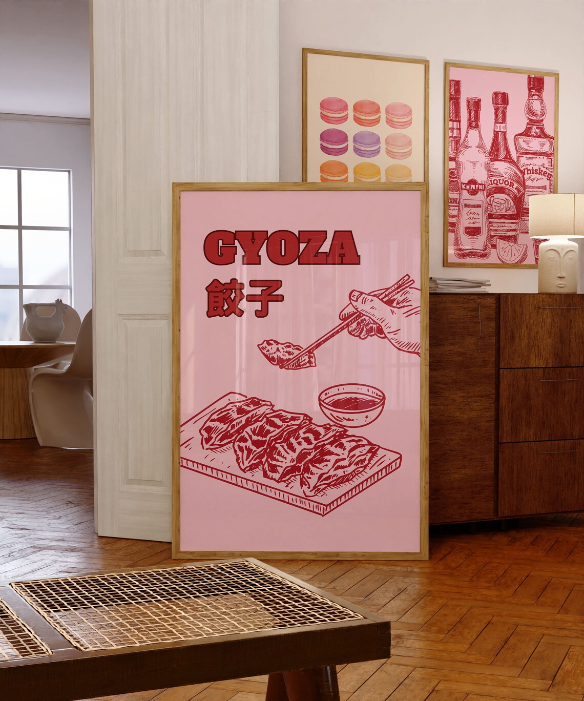 Y2K Japanese 'GYOZA' Kitchen Wall Art in Pink Wall - Etsy