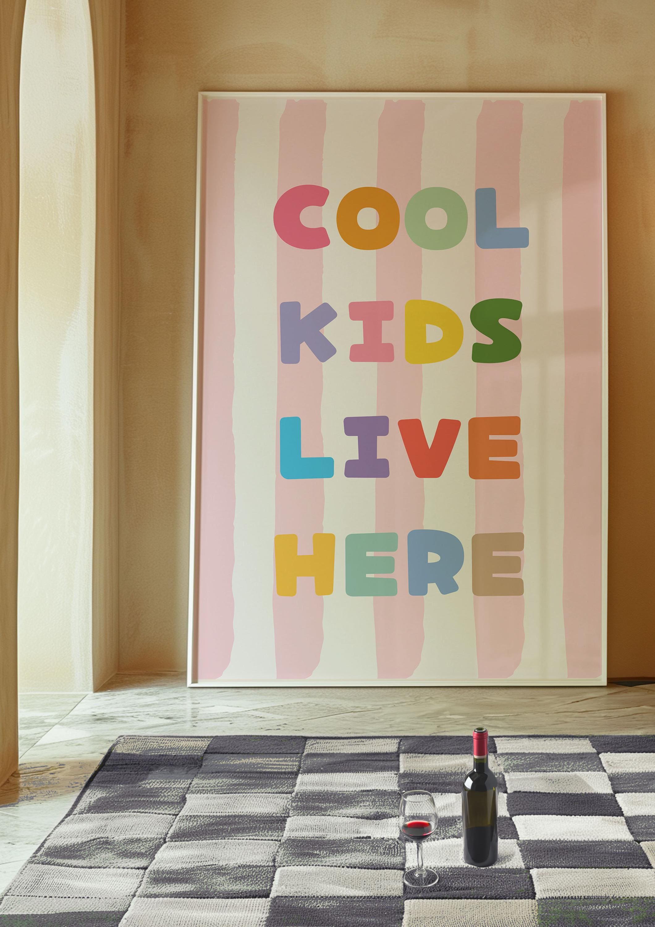 Physical Poster - Cool Kids Live Here Poster - Funny Pink Colourful ...