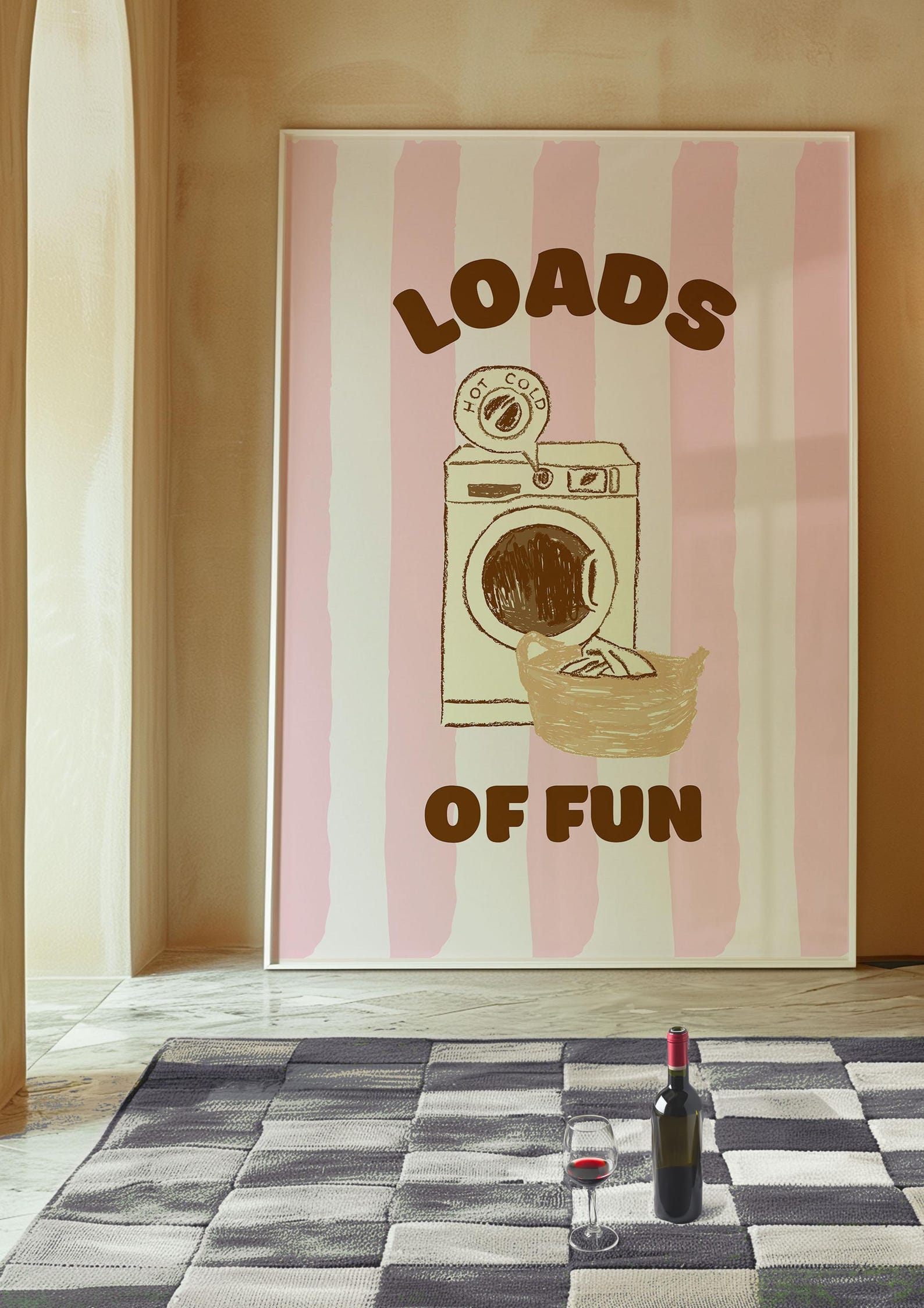 Physical Poster - Laundry Loads of Fun Washing Machine Wall Art | Girly ...