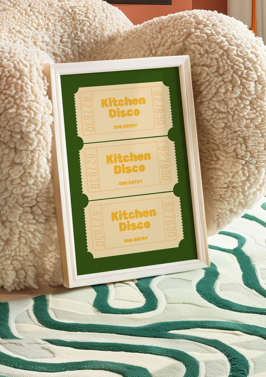 Vibrant Colourful Retro Kitchen Disco Dancing Funny Ticket Kitchen ...