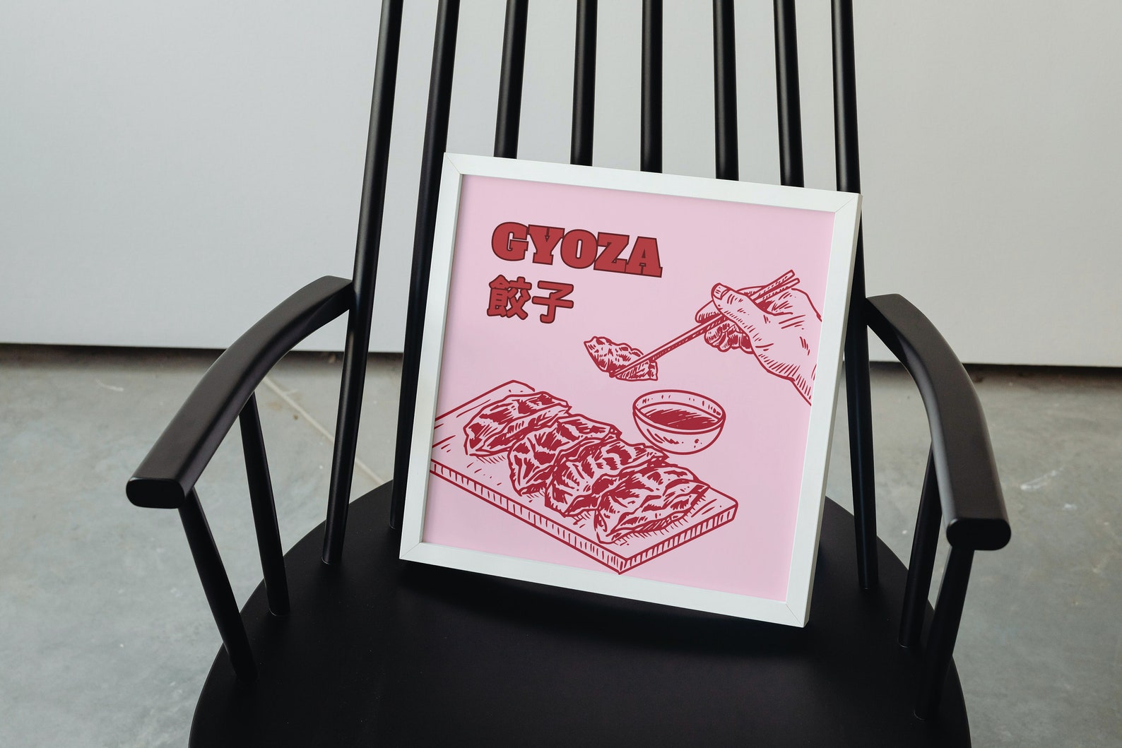 Y2K Japanese 'GYOZA' Kitchen Wall Art in Pink Wall - Etsy