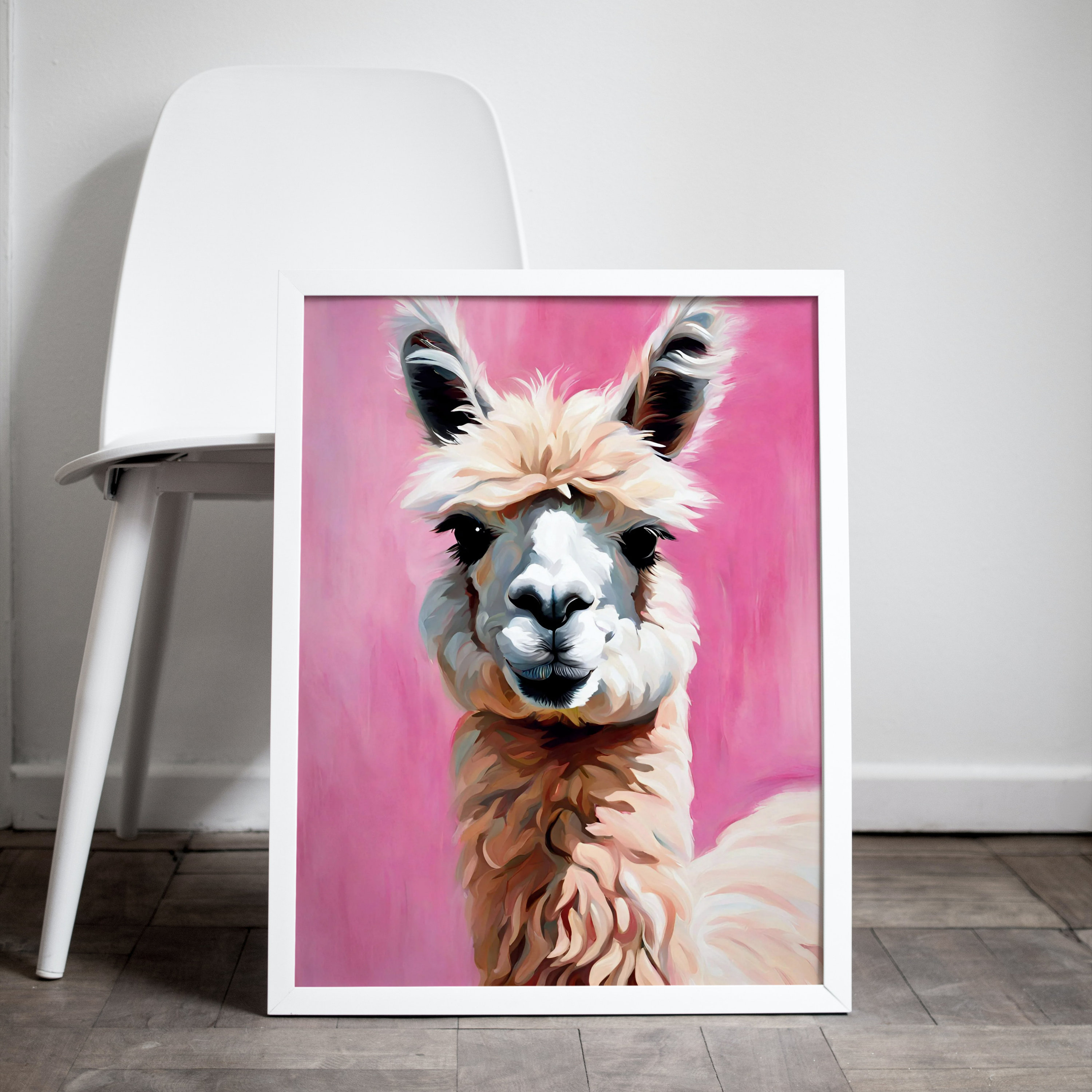 Vintage Colorful Retro Alpaca Llama Animal Bedroom Abstract Art Print ...