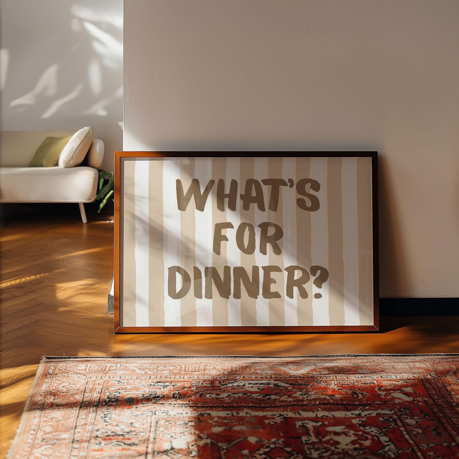 Physical Poster - What's for Dinner? - Stripe Horizontal Landscape Art ...