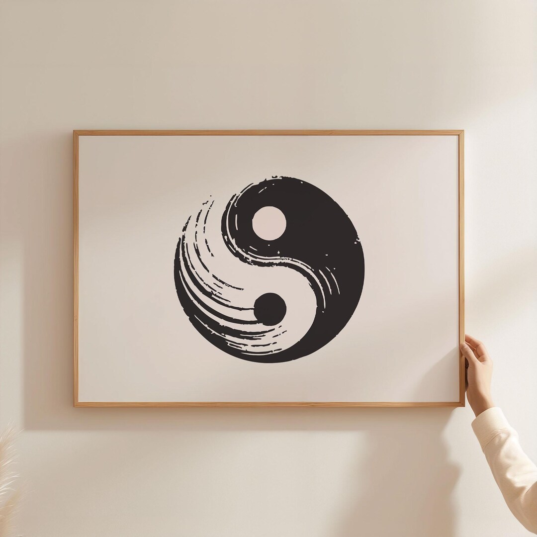Yin Yang Retro Print | Spiritual Digital Download Horizontal Landscape ...