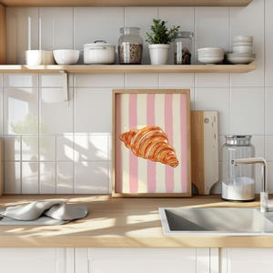 Physical Poster - Croissant Breakfast Wall Art | Patel Colourful Retro ...