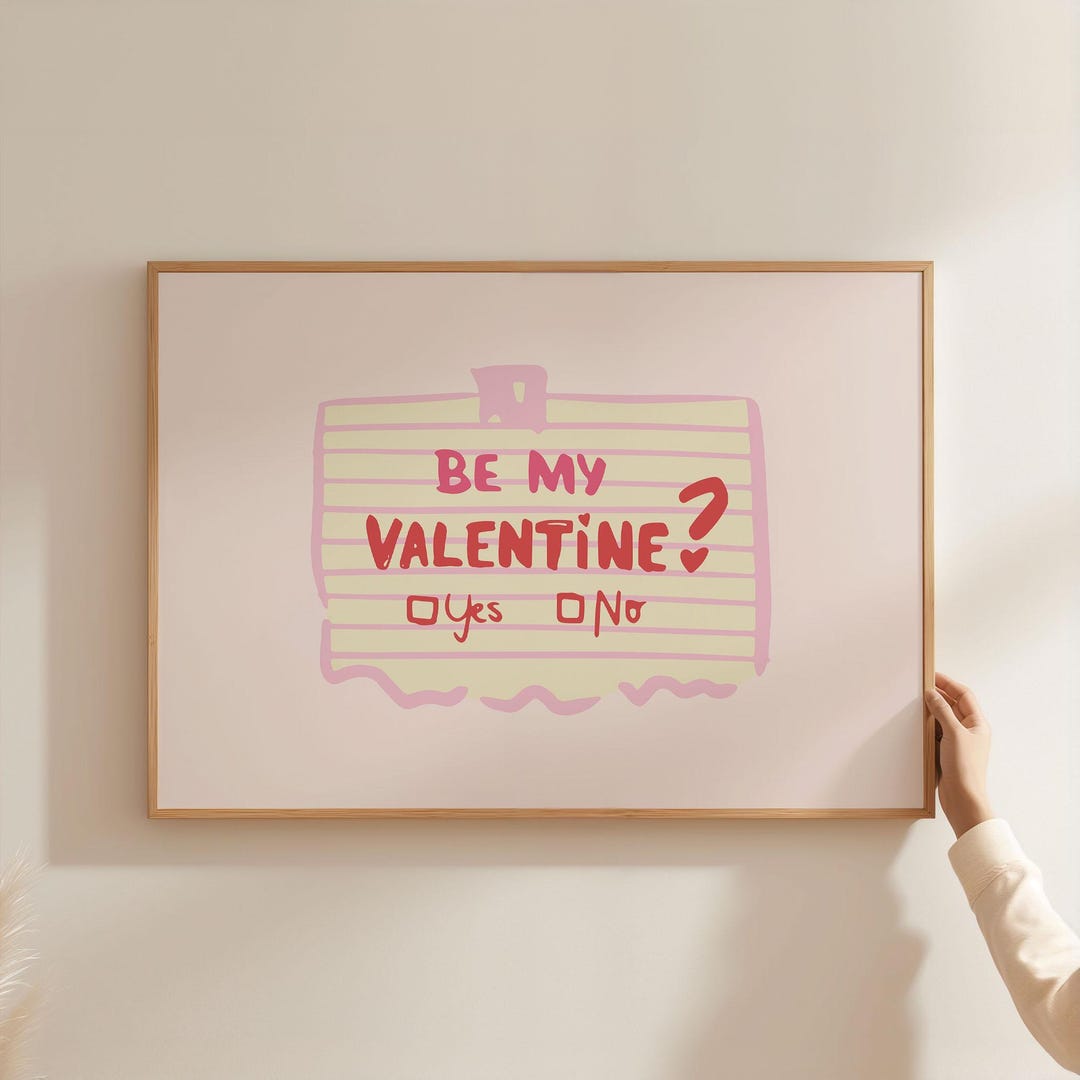 Be My Valentine Print Horizontal Landscape Wall Art | Valentine's Day ...