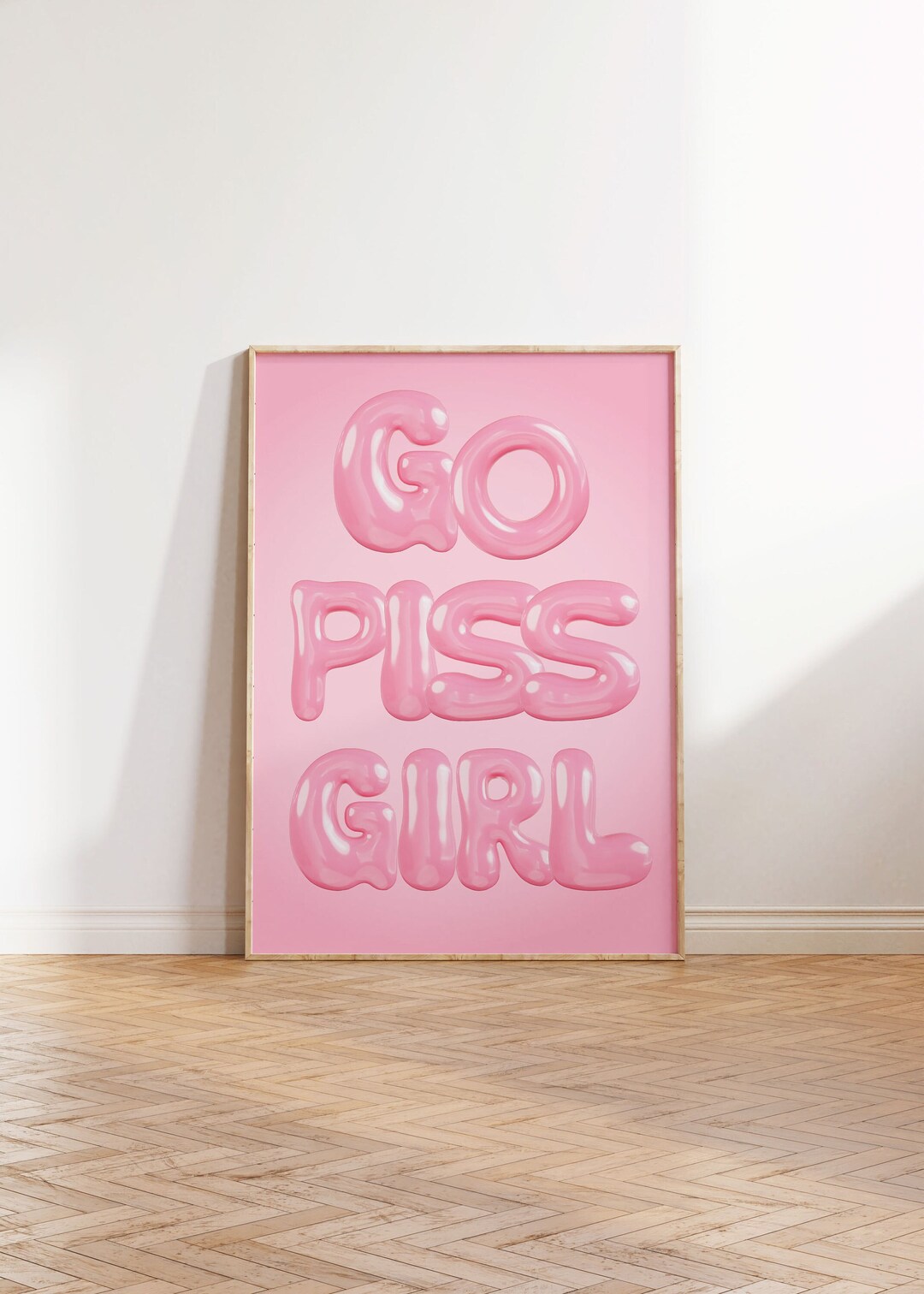 Y2K Retro 3D Balloon Go Piss Girl Typography Trendy Quote Bedroom Wall ...