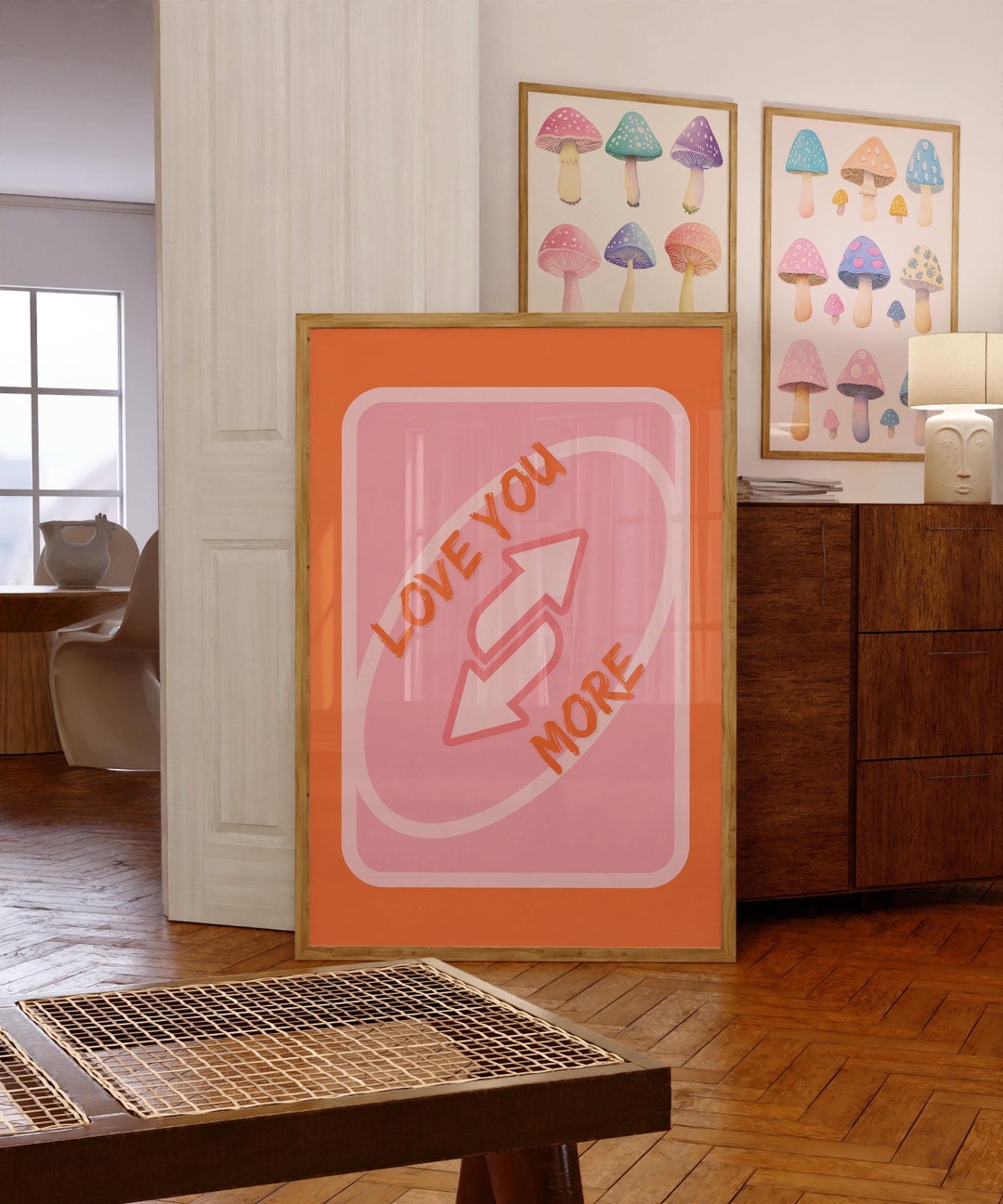 Vibrant Colourful Retro Uno Playing Card Poker Love You More Preppy ...