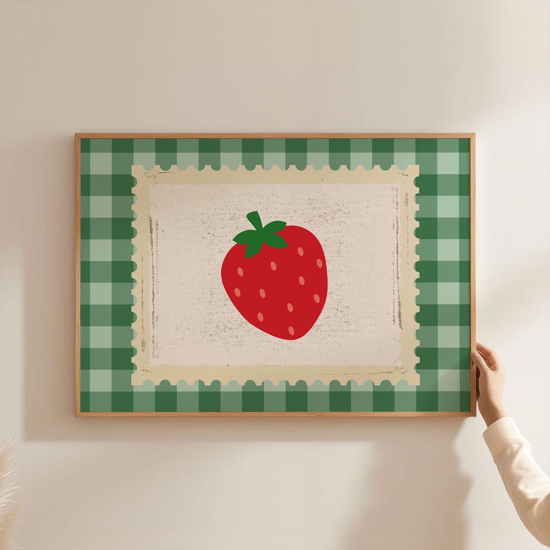 Physical Poster - Strawberry Wall Art Print - Horizontal Fruit Kitchen ...