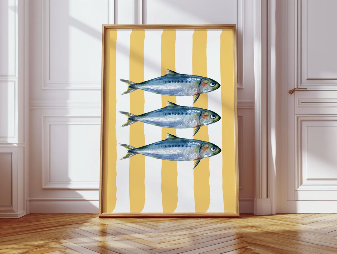 Physical Poster - Colorful Fish Sardines Marine Kitchen Wall Art ...