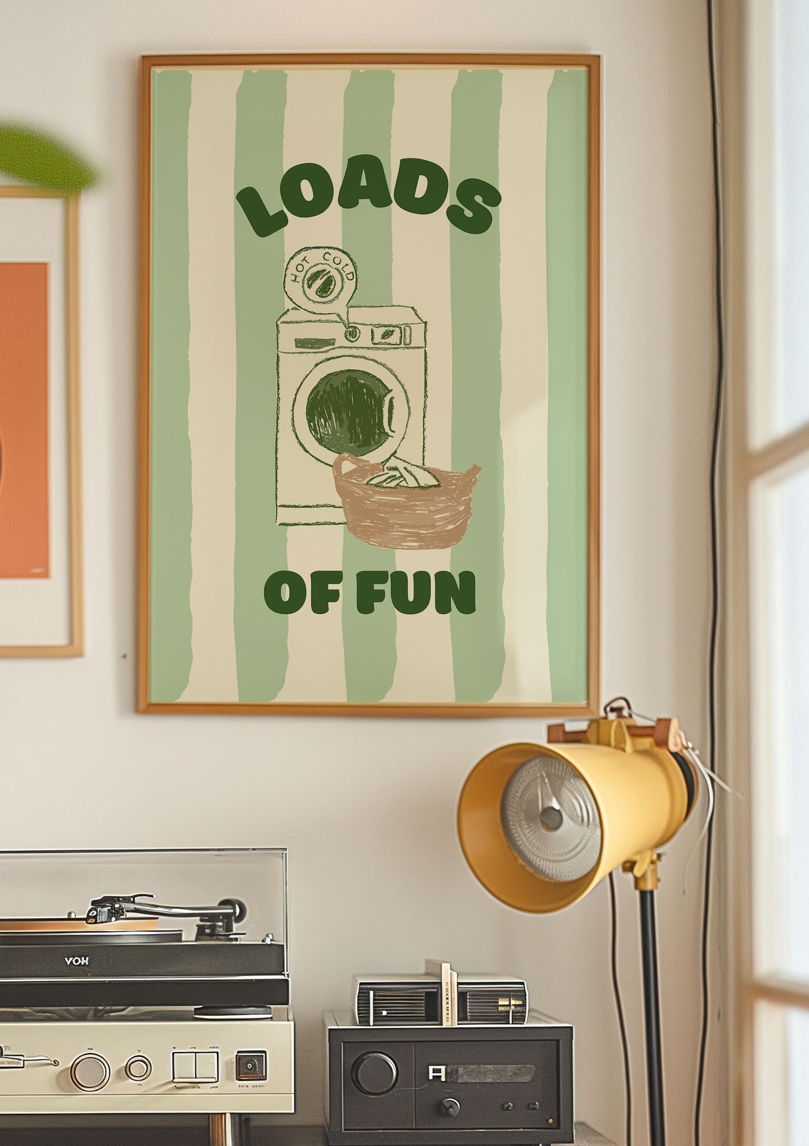 Physical Poster - Loads of Fun Laundry Rules Print | Green Stripe Line ...