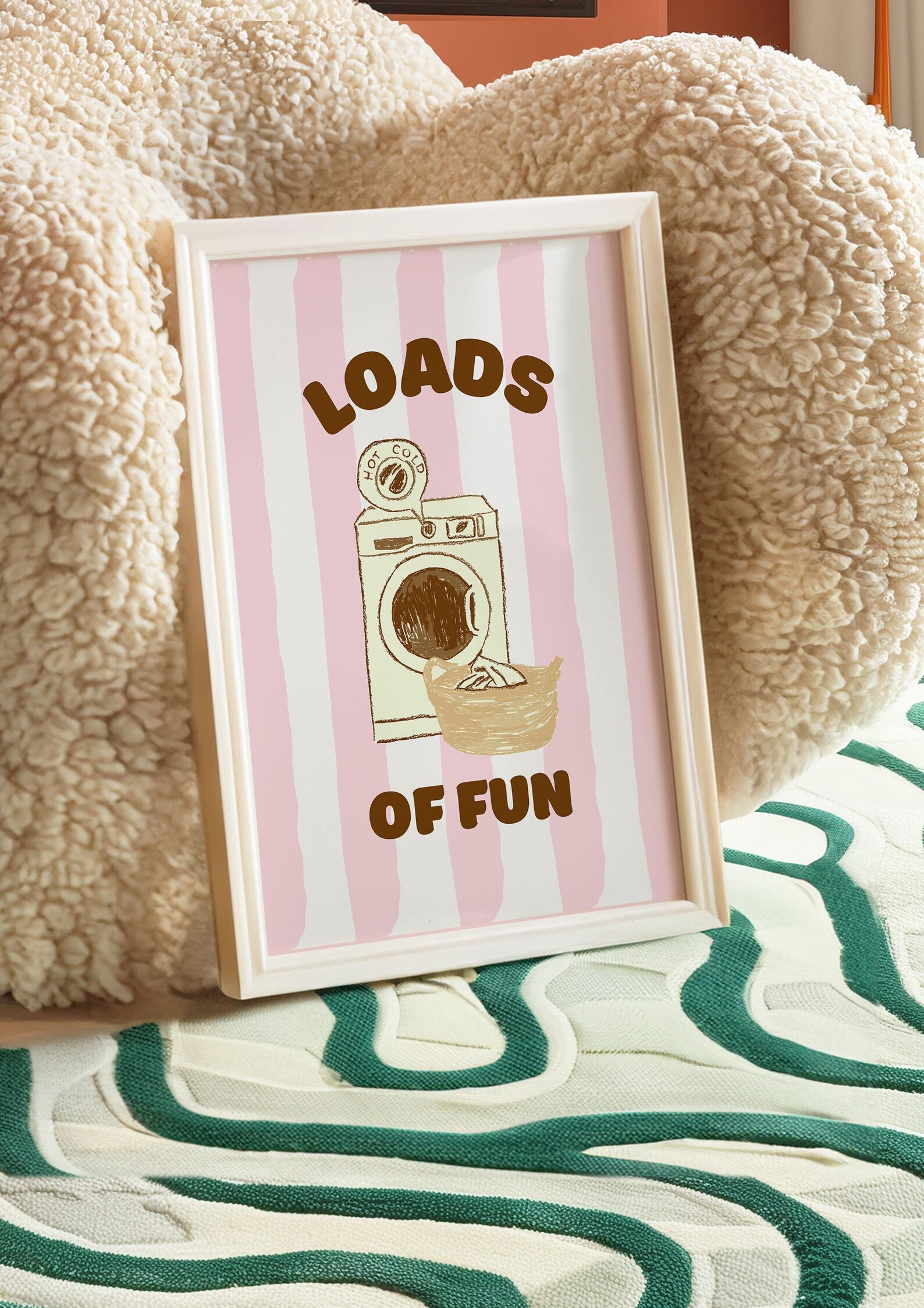 Physical Poster - Laundry Loads of Fun Washing Machine Wall Art | Girly ...