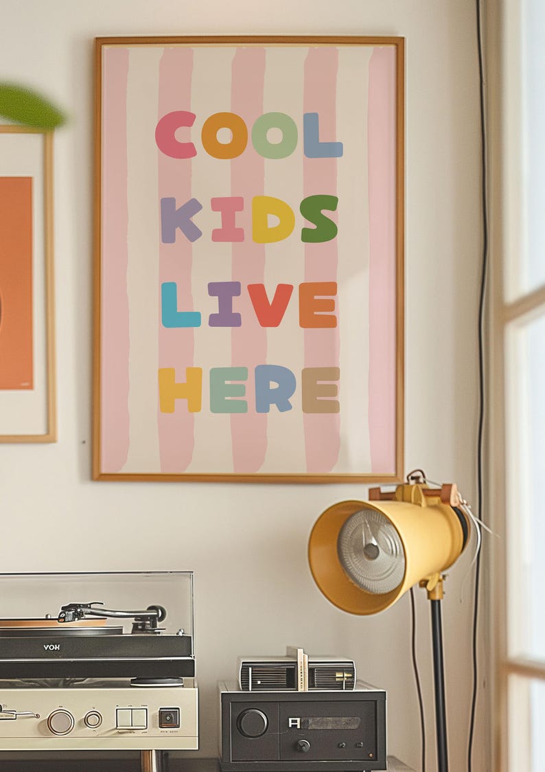 Physical Poster - Cool Kids Live Here Poster - Funny Pink Colourful ...