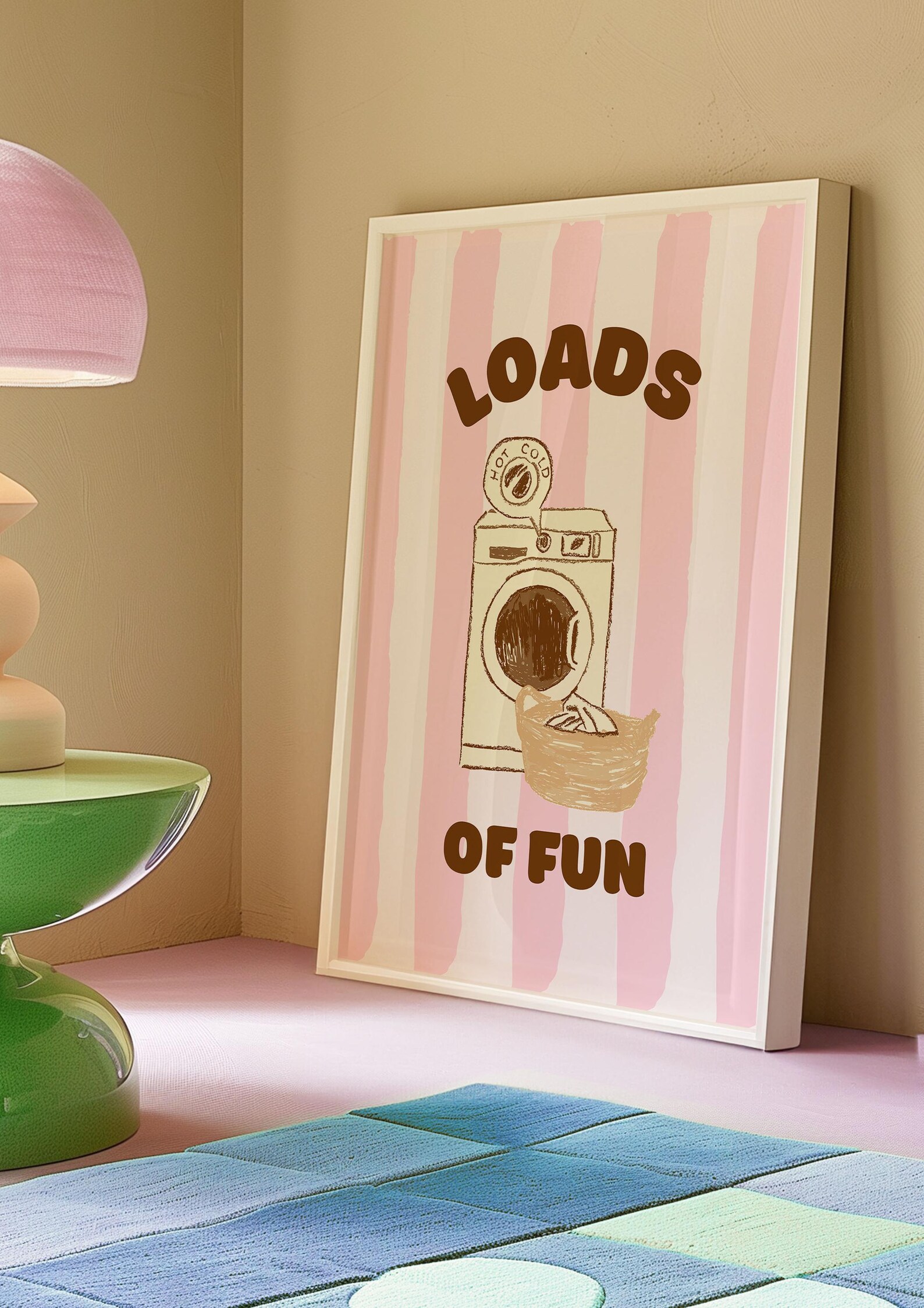Physical Poster - Laundry Loads of Fun Washing Machine Wall Art | Girly ...