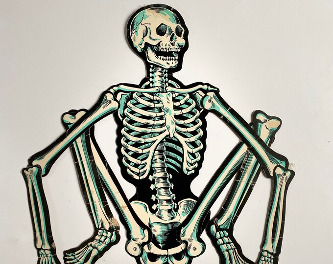 Vintage Beistle Co. Jointed Die Cut Halloween 33" Skeleton | Vintage ...