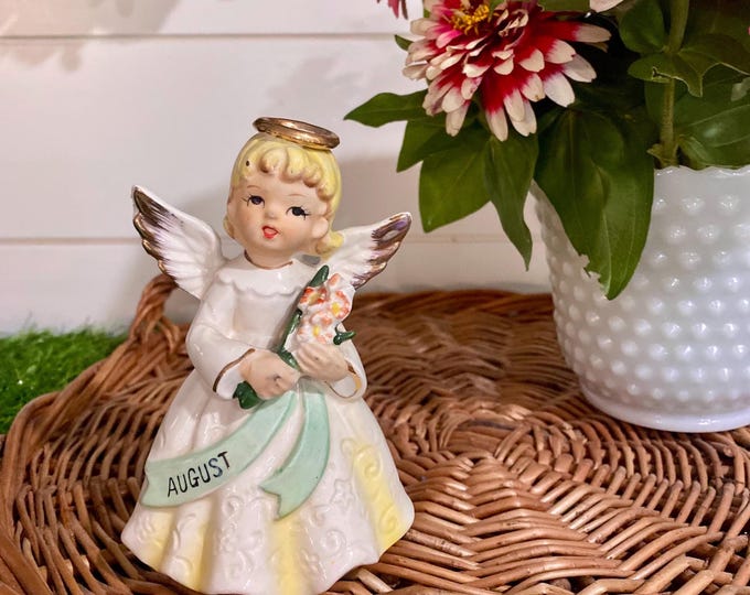 Vintage YOKO BOEKI Nippon Japan Ceramic August Birthday Angel With ...