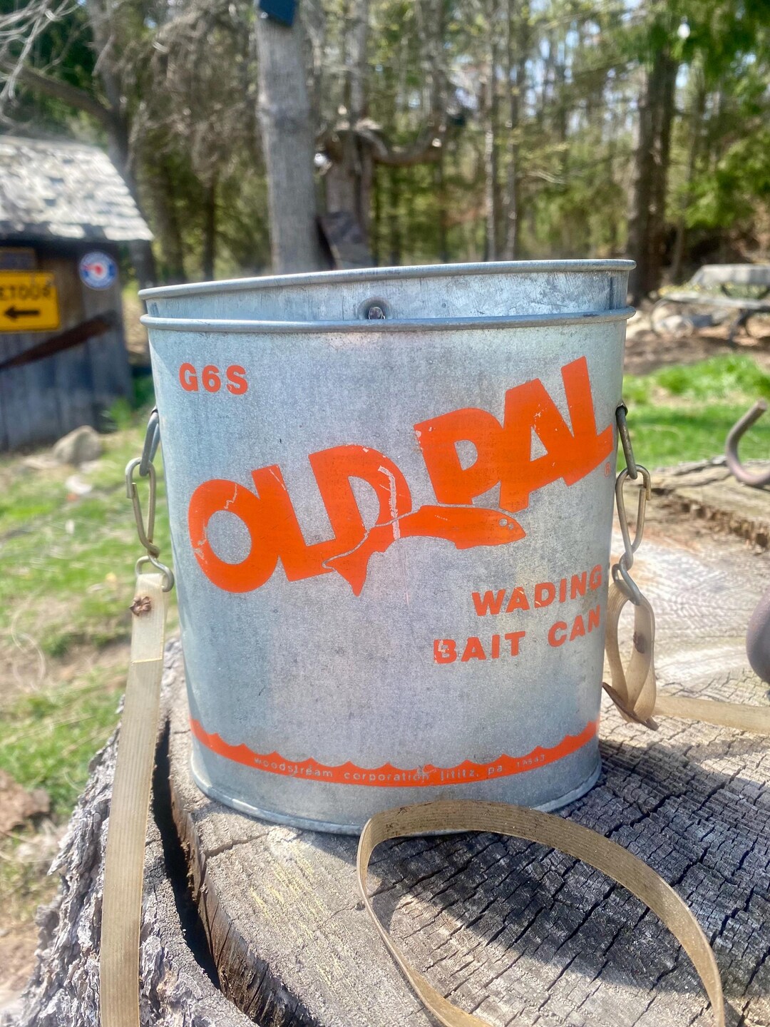 Vintage OLD PAL Oval Galvanized Minnow Bucket W/ Strap | Wading Bait ...