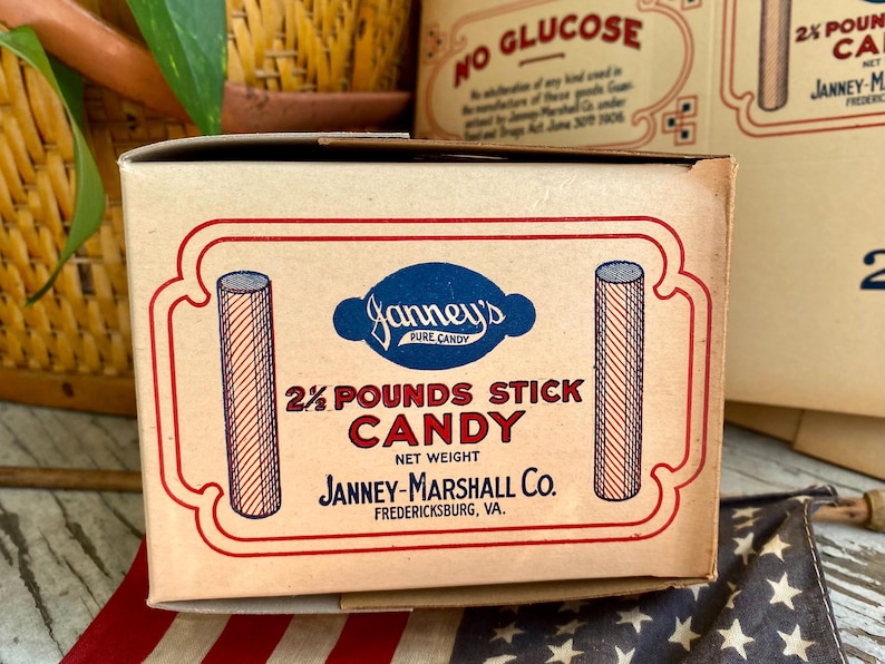 Vintage Janney's Pure Candy 2.5 LB Stick Candy Janney-marshall Co ...