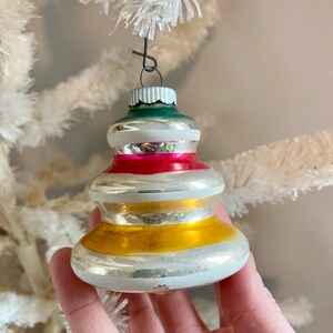 Vintage 1950's SHINY BRITE Atomic Bell Tree Shaped Silvered Blown Glass ...