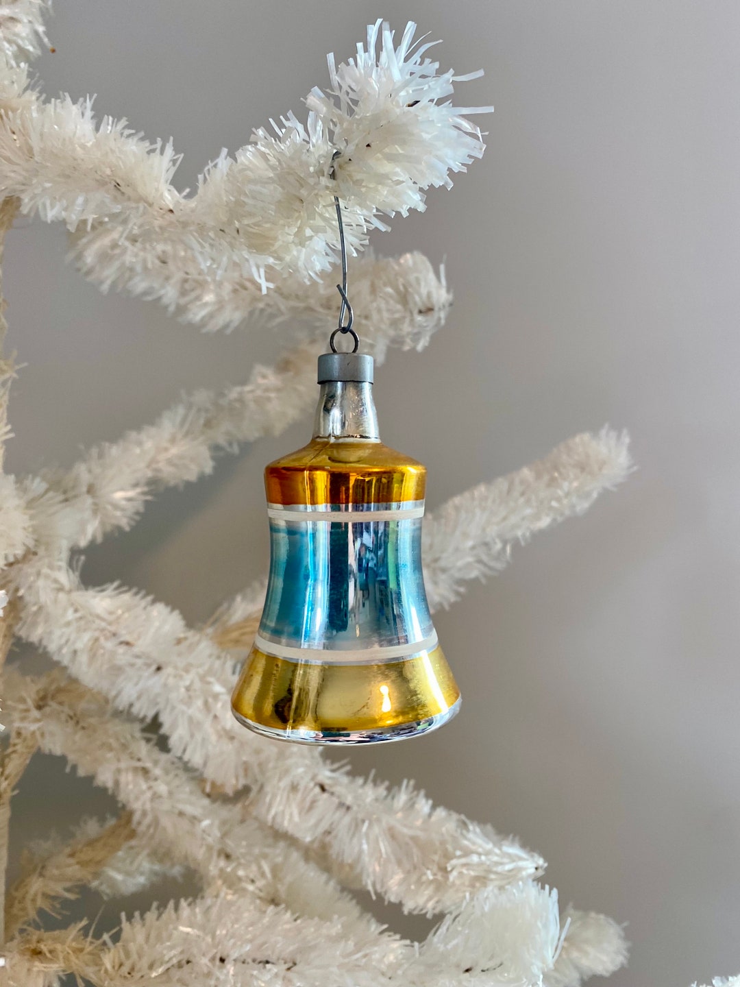 Vintage 1950's PREMIER Silvered Glass Bell Shaped Ornament | Antique ...