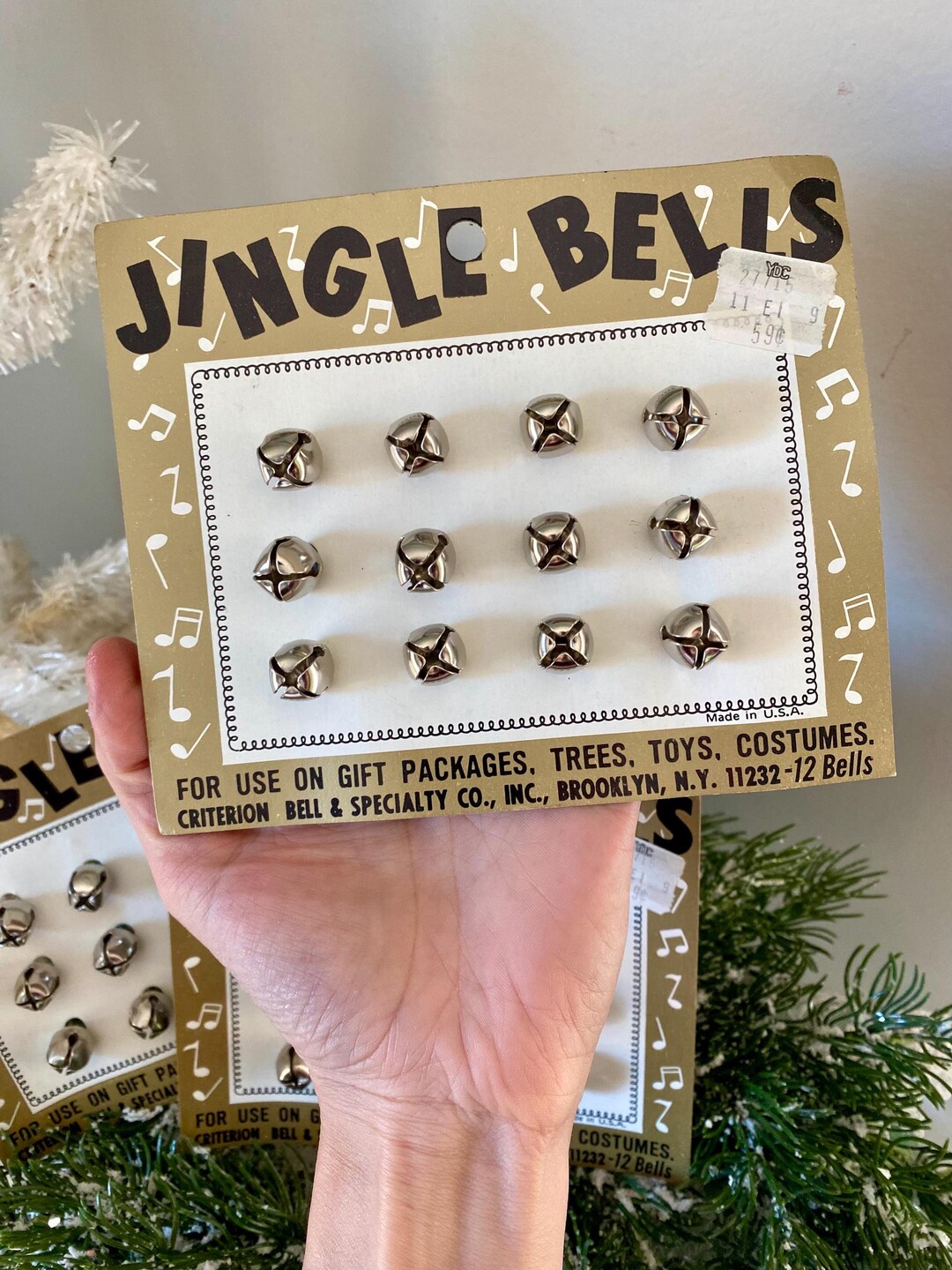One Package of Silver NOS Jingle Bells | Made in USA | Christmas ...