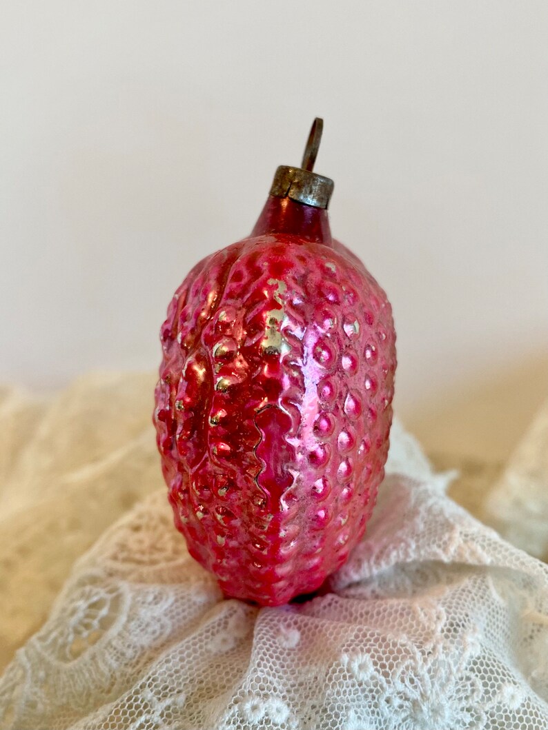 Vintage Early 1900's Pink Bumpy Mercury Glass German Christmas Ornament ...