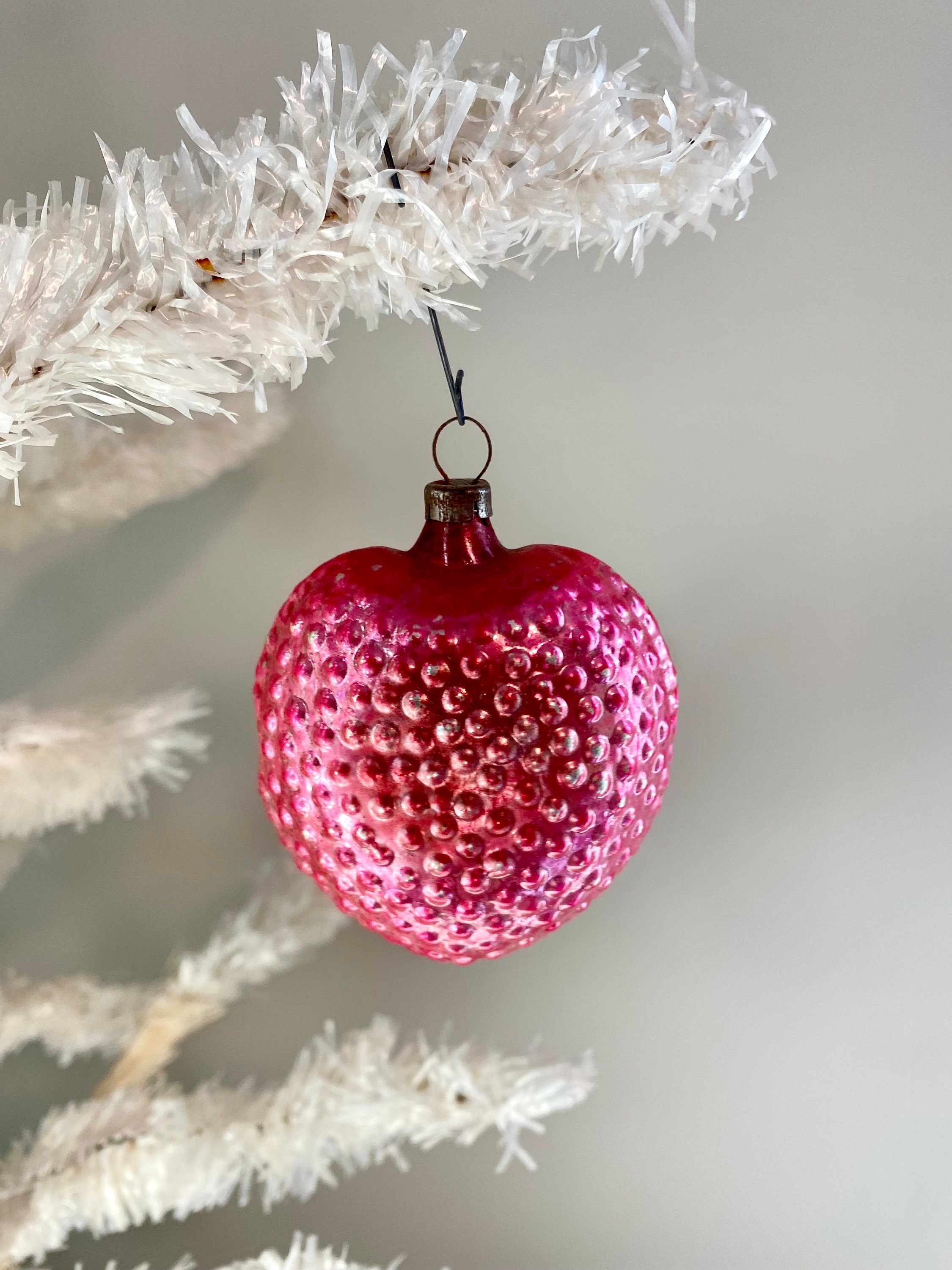 Vintage Early 1900's Pink Bumpy Mercury Glass German Christmas Ornament ...