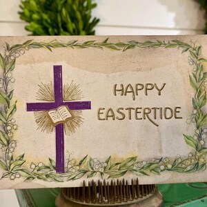 Vintage 1911 EASTER Postcard | Purple Cross Religious | Easter Ephemera ...
