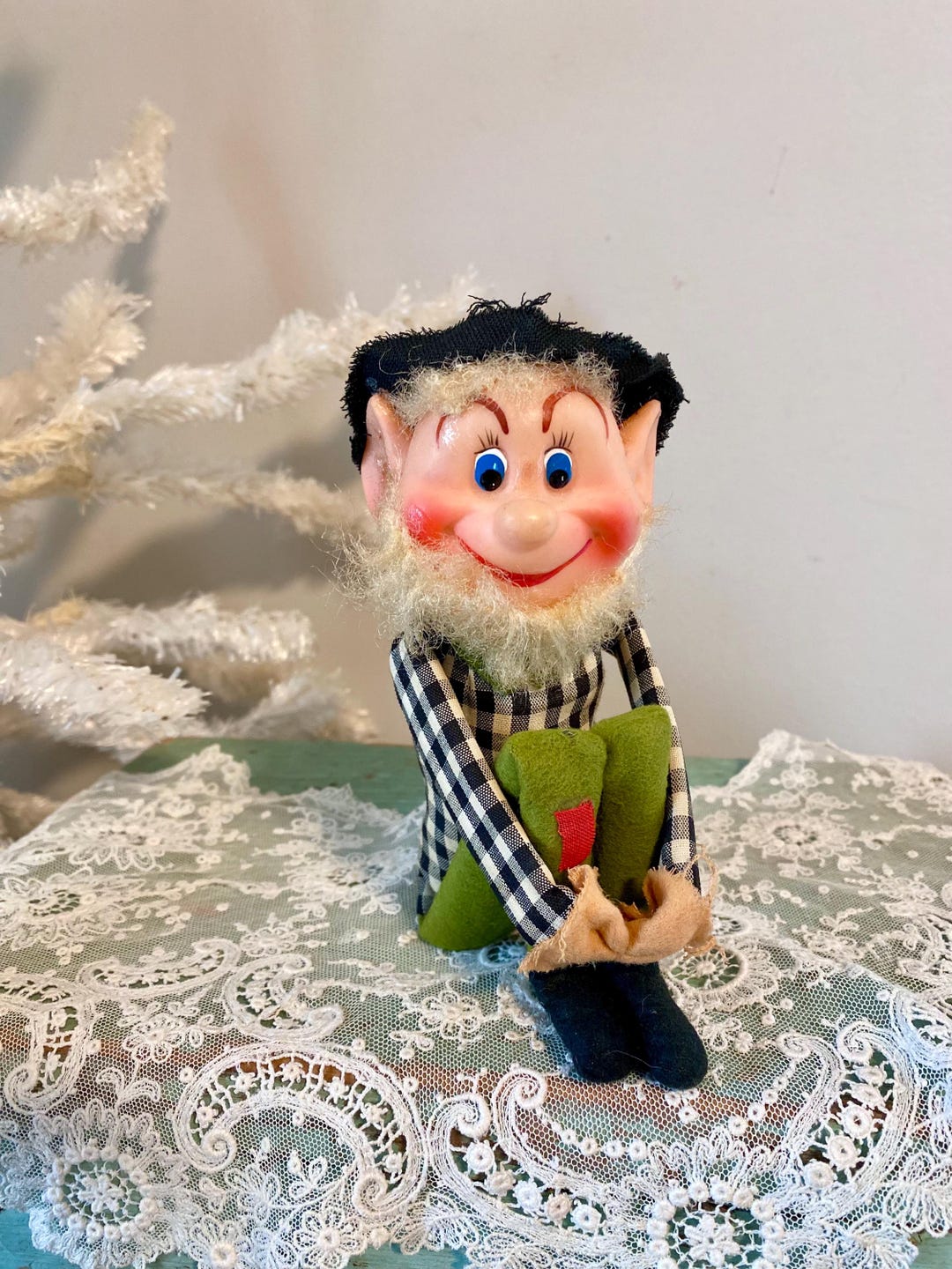 Vintage HILLBILLY Rubber Face Knee Hugger Pixie Elf Doll | MCM ...
