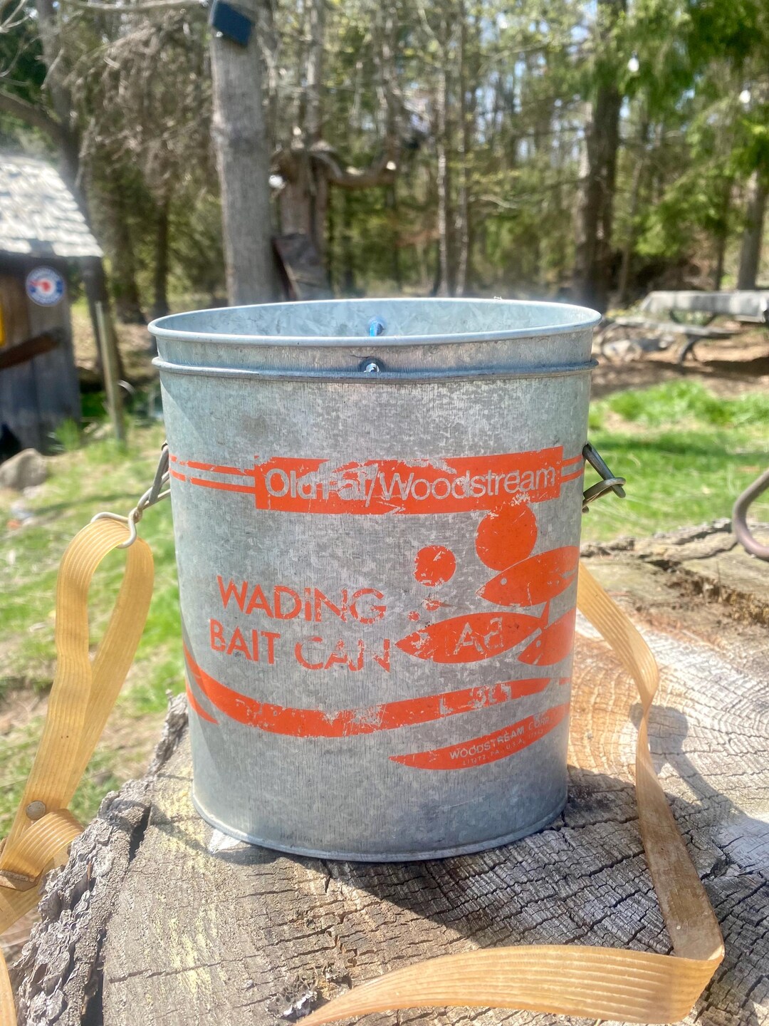 Vintage OLD PAL Oval Galvanized Minnow Bucket W/ Strap | Wading Bait ...