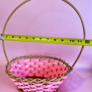 Vintage Late 1960's/early 1970's Neon Pink Plastic and Wicker Easter ...